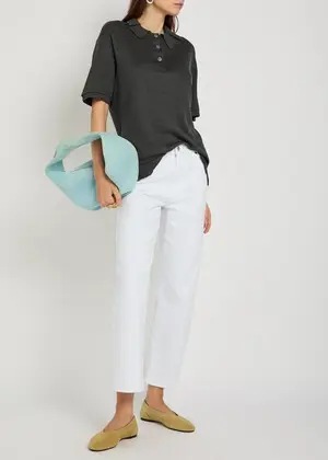 Tory Burch Silk-blend Polo Top