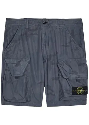 Stone Island Camo-print Cotton-blend Cargo Shorts