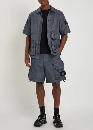 Stone Island Camo-print Cotton-blend Cargo Shorts