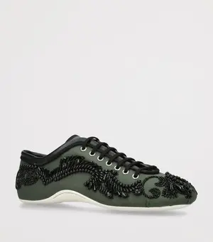 Dries Van Noten Leather Embellished Ballerina Sneakers