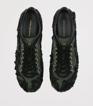 Dries Van Noten Leather Embellished Ballerina Sneakers