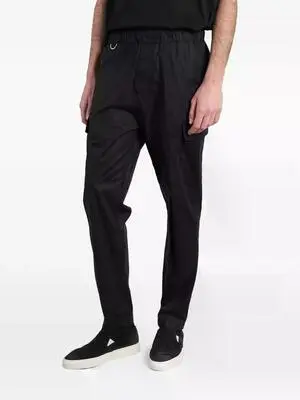 LOW BRAND Elasticated-waistband Cargo Pants - Black