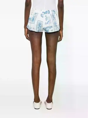 Attico Paisley Print Drawstring Shorts