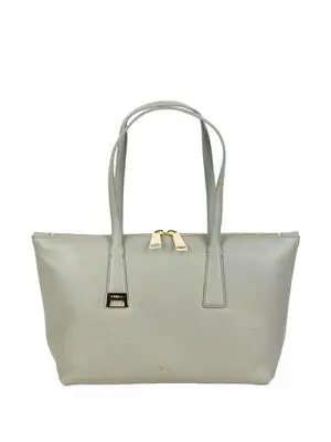 Furla Grainy Leather Tote Bag - Grey