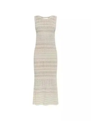 AKEP Open-knit Striped Dress
