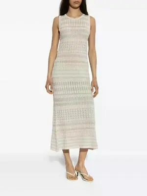 AKEP Open-knit Striped Dress