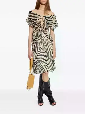 IRO PARIS Zebra-print Side-tie Skirt - Neutrals
