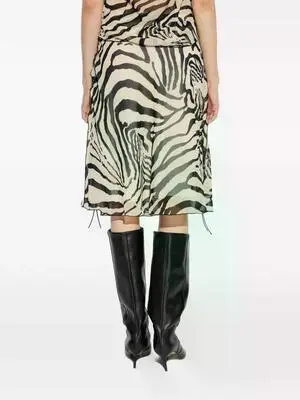 IRO PARIS Zebra-print Side-tie Skirt - Neutrals