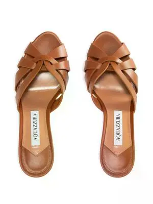 AQUAZZURA Copacabana Knotted Leather Mules