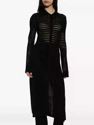 AKEP Pointelle-knit Long-sleeve Cardigan