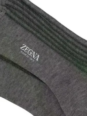 Zegna Ribbed Mid-calf Socks - Grey