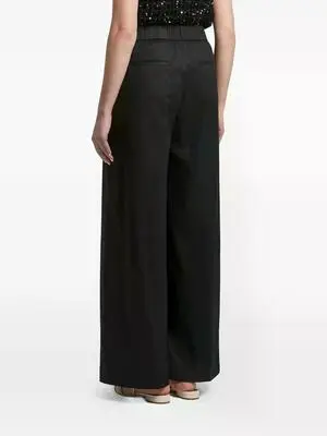 Peserico Elasticated-waistband Wide-leg Trousers - Black