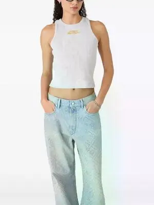 Casablanca Ribbed-knit Tank Top With Logo - Grey
