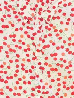Aspesi Cherry-print Silk Blouse - Neutrals