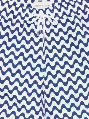 Frescobol Carioca Wave-print Swim Shorts - Blue