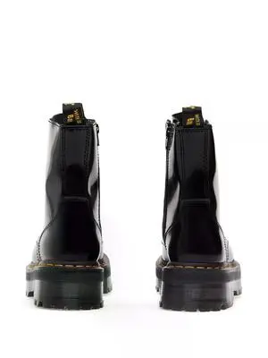 Dr. Martens Polished Leather Platform Combat Boots - Black