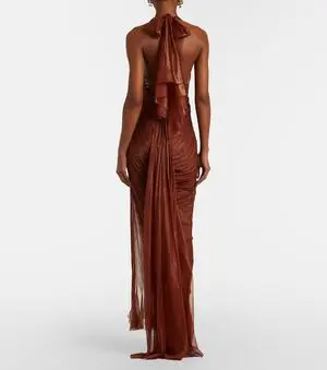 MARIA LUCIA HOHAN Milagros Halterneck Gown