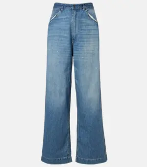 MAISON MARGIELA Distressed Wide-leg Jeans - Blue