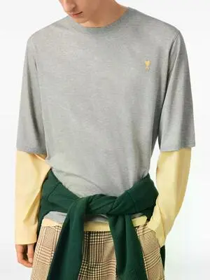 AMI Paris De Coeur Double-layered T-shirt