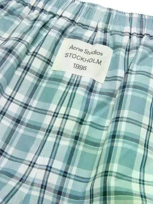 Acne Studios Gathered Check Shorts - Blue