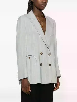 BLAZÉ MILANO Check-pattern Double-breasted Blazer - Blue