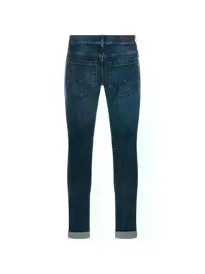 DONDUP Logo-plaque Whiskered Skinny Jeans - Blue