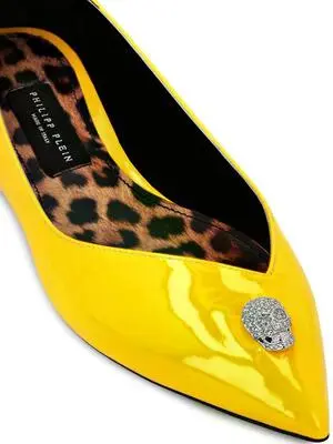 Philipp Plein Skull-charm Ballet Pumps - Yellow