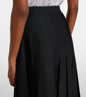 Chloé Pleated Virgin Wool Midi Skirt