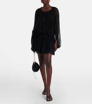 Amina Muaddi Juliette Leather Thong Sandals - Black