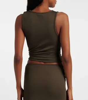 Christopher Esber Droplet Crystal Embellished Ruched Tank Top