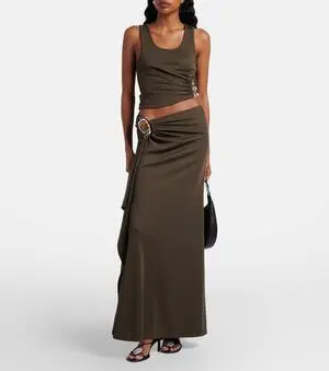 Christopher Esber Droplet Crystal Embellished Ruched Tank Top