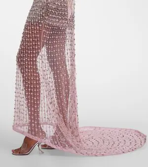 LA FUORI Embellished One-shoulder Gown