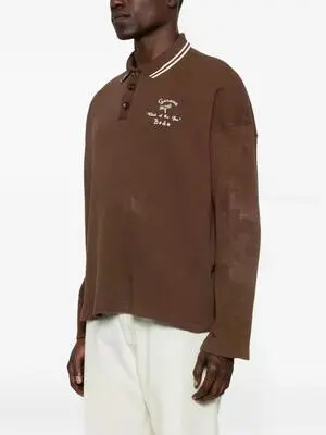 BODE Geneva Waffle-knit Polo Shirt - Brown