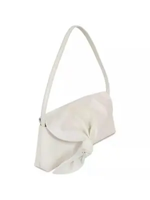 ROTATE BY BIRGER CHRISTENSEN Knot-detail Leather Shoulder Bag - White