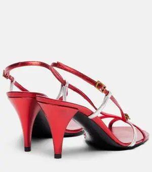 Versace Valentina Leather Slingback Sandals - Red
