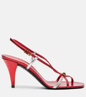Versace Valentina Leather Slingback Sandals - Red