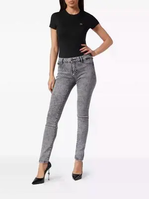 Philipp Plein Acid Wash Skinny Jeggings - Grey