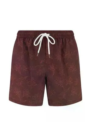 Boggi Milano Floral-print Swim Shorts - Red