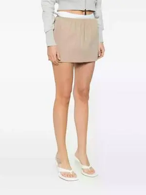 Alexander Wang Elasticated Waistband Mini Skirt - Neutrals