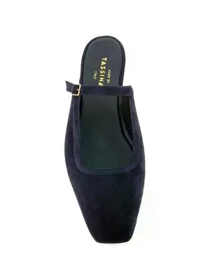 TASSINARI Buckle-strap Suede Mules - Blue