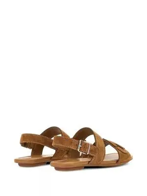 Hogan H685 Logo-appliqué Sandals - Brown