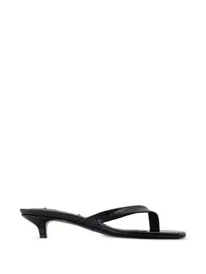 TOTEME Croc-effect Kitten Heel Sandals - Black