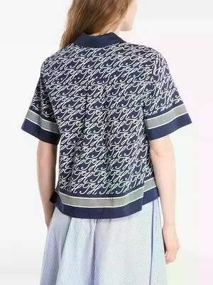 Tommy Hilfiger Monogram-print Short-sleeve Shirt - Blue