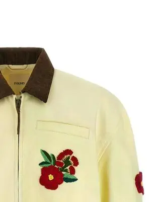 FOUND Floral-embroidered Cotton-twill Jacket