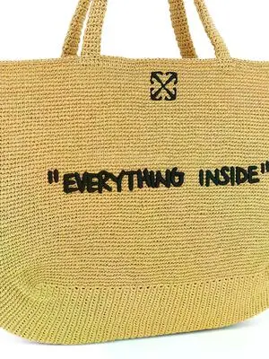 Off-White Jitney Embroidered Tote Bag - Neutrals