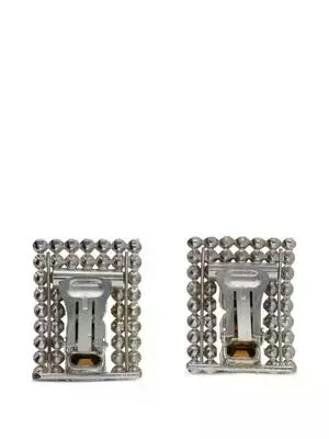 Vintage Crystal-embellished Clip-on Earrings