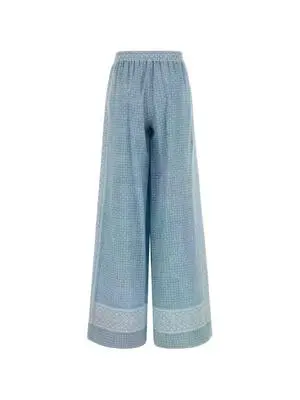 Ermanno Scervino Printed Palazzo Pants - Blue
