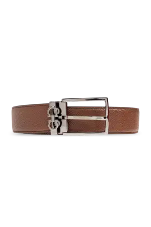 FERRAGAMO Reversible Leather Belt - Brown