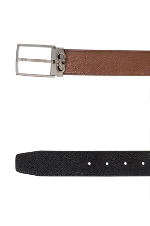 FERRAGAMO Reversible Leather Belt - Brown
