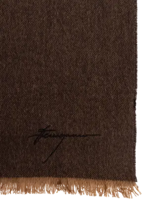FERRAGAMO Cashmere Scarf With Embroidered Logo